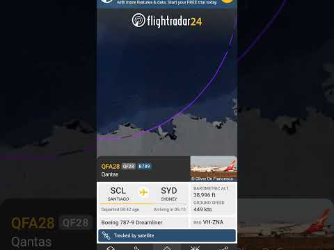 qantas airlines crossed to antartica the lonliest flight#flightradar24