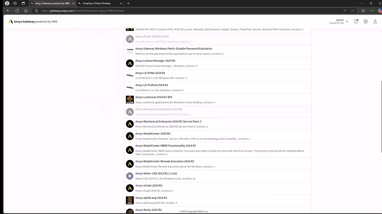 How to create VDI in Ansys Gateway powered by AWS