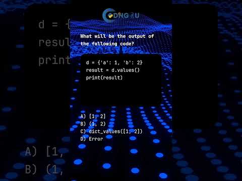 Python MCQ: Using values() with Dictionaries #python #pythonMCQ #pythoncoding #coder