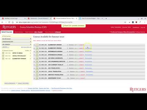 How To: Rutgers University Web Reg Course Planner