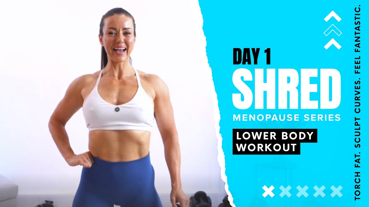 SHRED 30 Minute Lower Body Workout at Home - Quads, Hamstrings & Glutes | Day 1