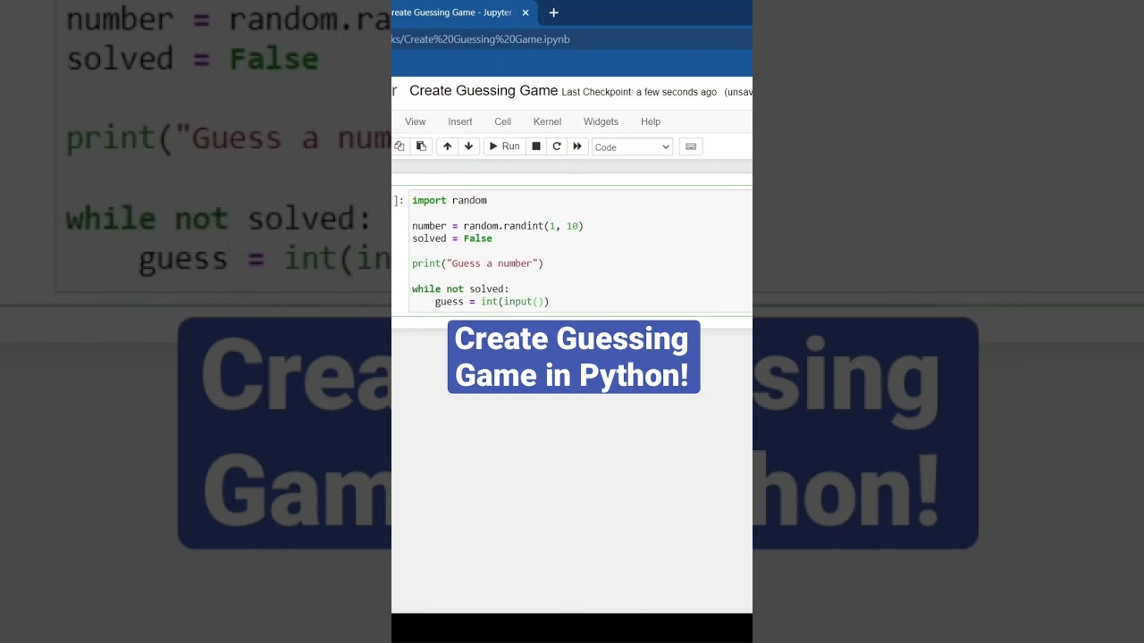 Create Guess the Number Game in Python! #shorts #python #programming #coding #thecoder