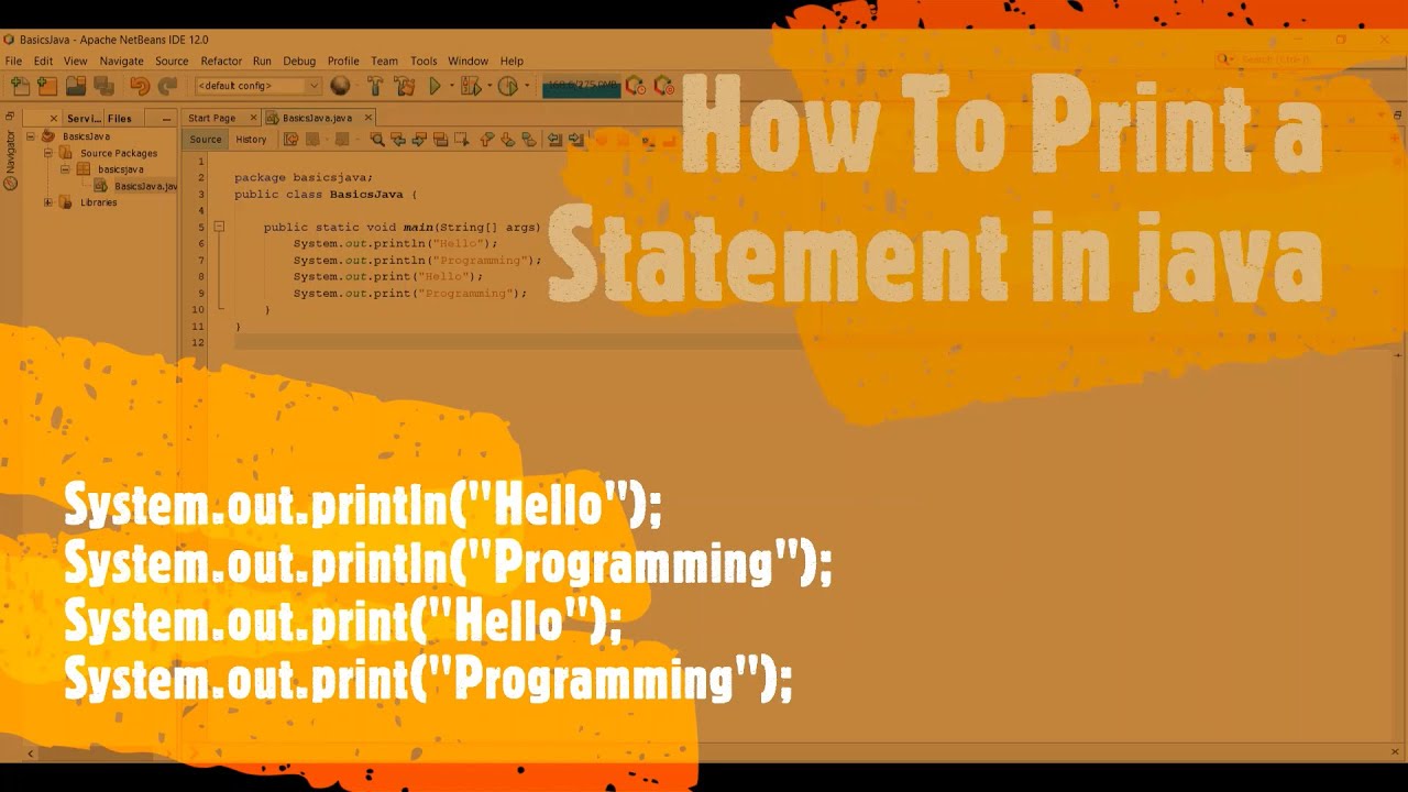 How to Print a statement in java! Difference between print and println!! Basics of Java Programming.