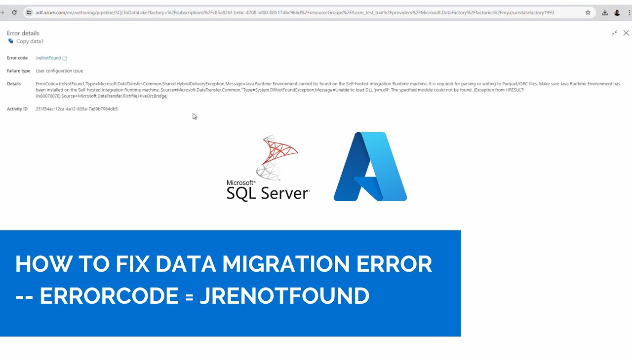How to Fix Data Migration Error -- errorcode = jrenotfound