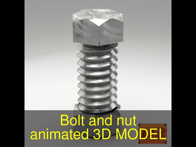 Bolt and nut animated 3D Model - FlatPyramid