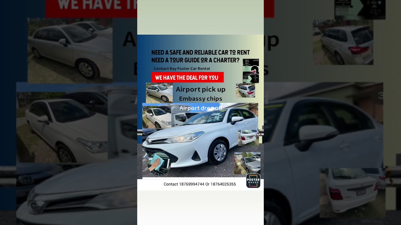 For Car Rentals, Charters and video services contact 8769994744