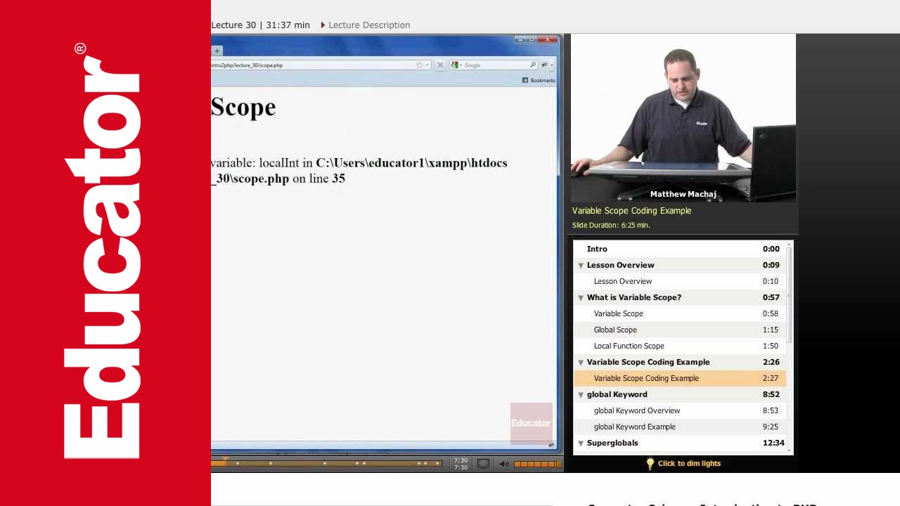 PHP: Variable Scope