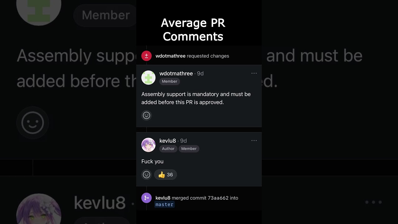 average GitHub PR conversation #shorts #programming #memes #github