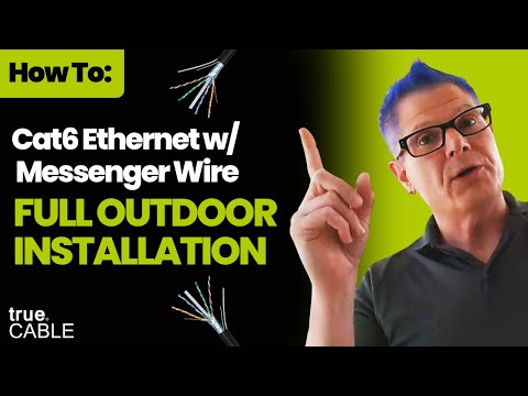 Cat6 Ethernet with Messenger Wire - Overview and COMPLETE Outdoor Installation