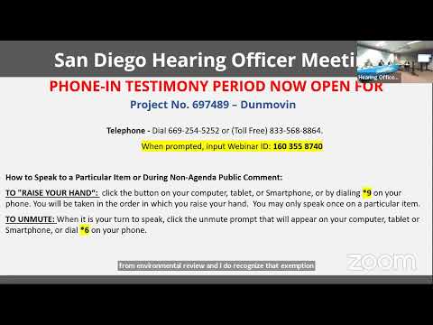 Hearing Officer Meeting November 15, 2023
