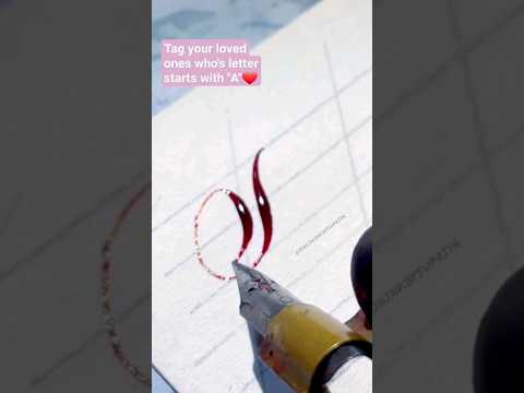 Flourished Copperplate calligraphy "A" | calligraphy #shorts