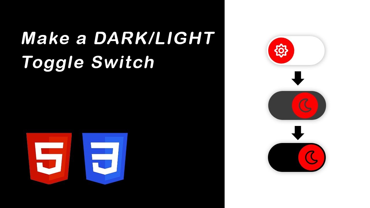 Make DARK/NIGHT Toggle Switch | HTML & CSS Tutorial | Custom Radio Button