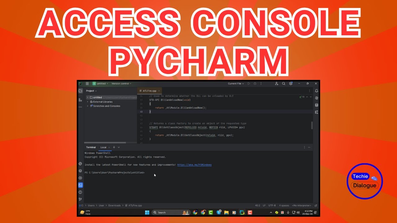 How to Access Console Pycharm