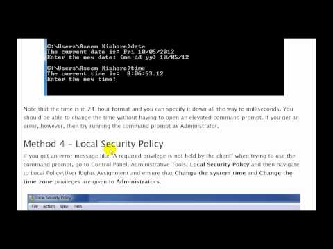 Can't Change Date and Time in Windows 7?