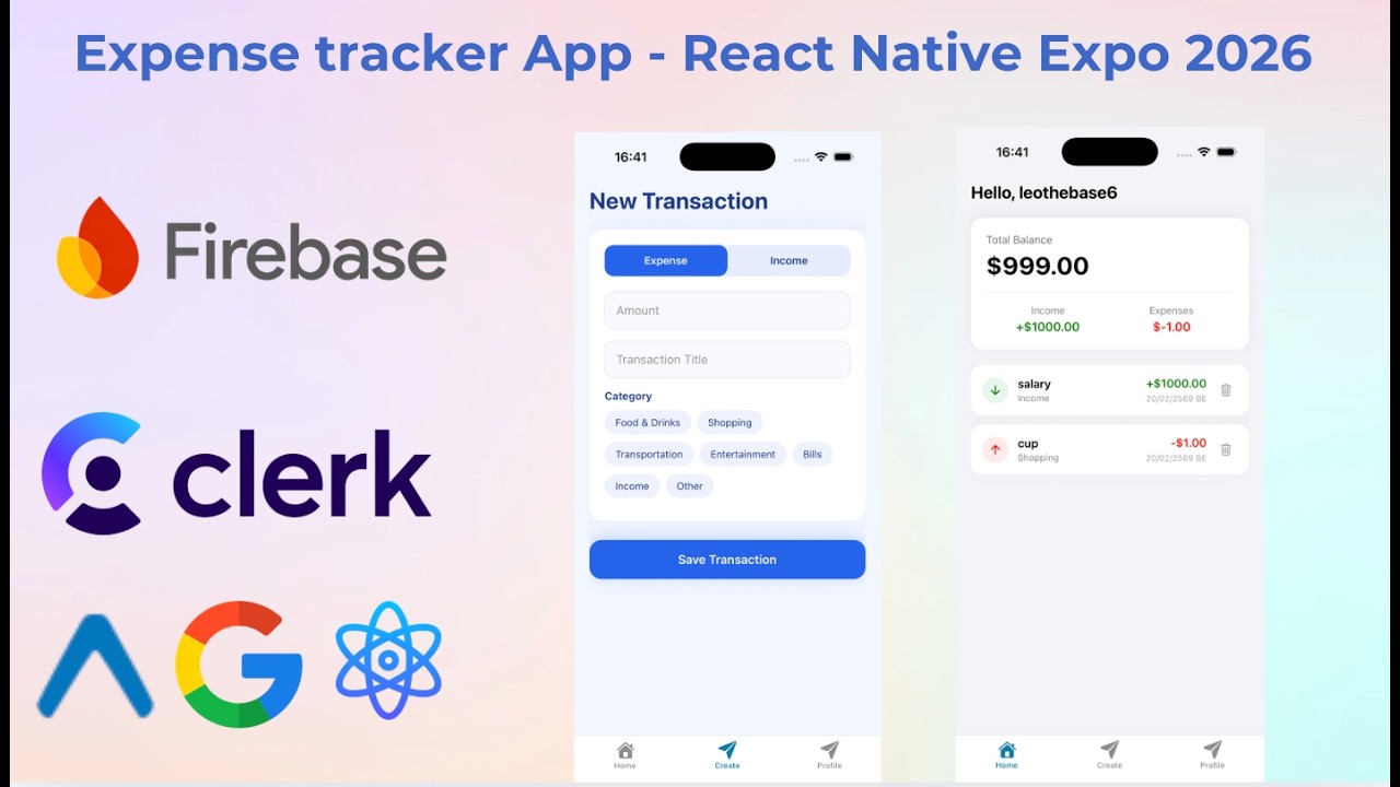 Expense tracker App - React Native Expo 2026