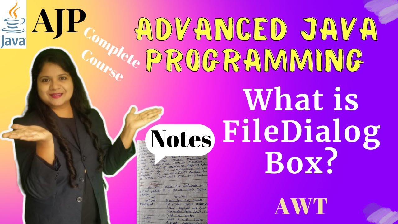 What is FileDialog Box in AWT?| Free Notes| Lecture 12| AJP Full Course| Padho Engineering