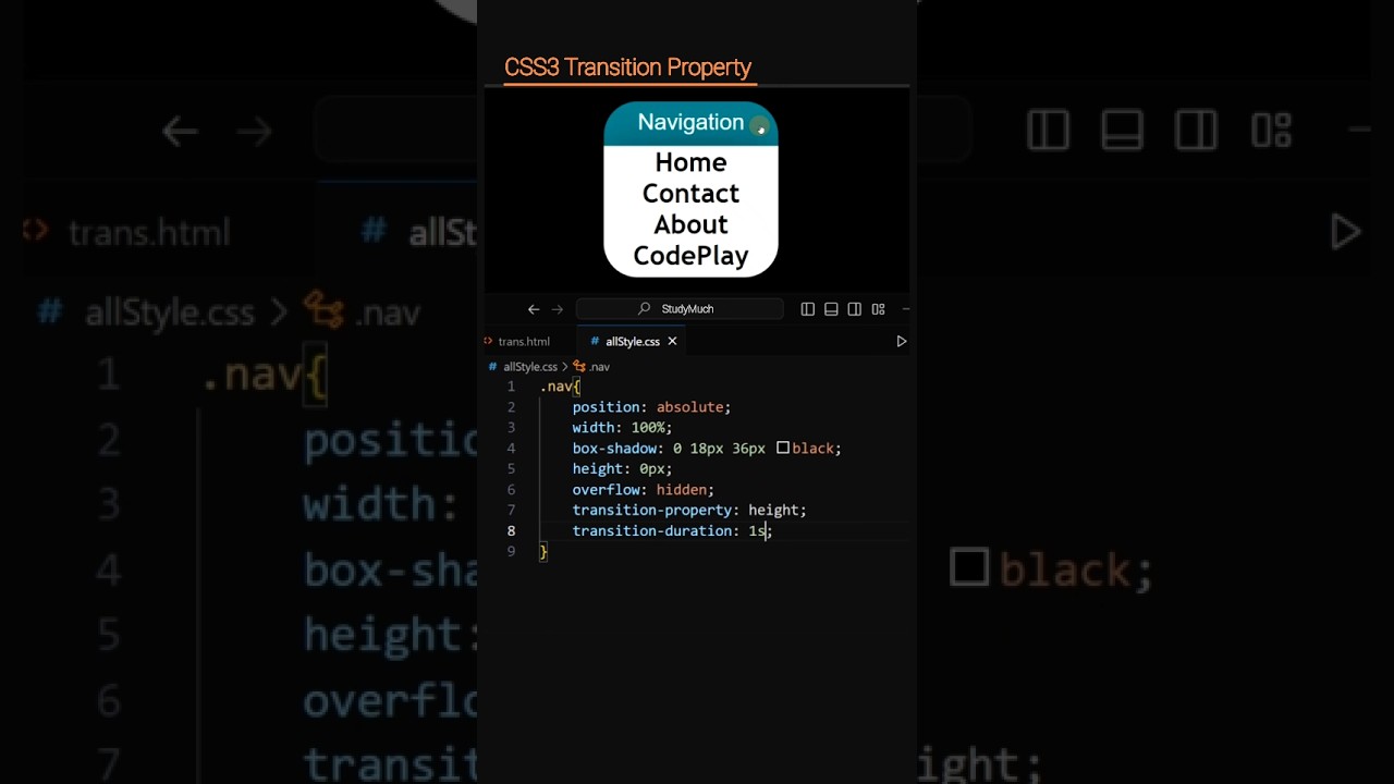 CSS Transition Property #code  #trending