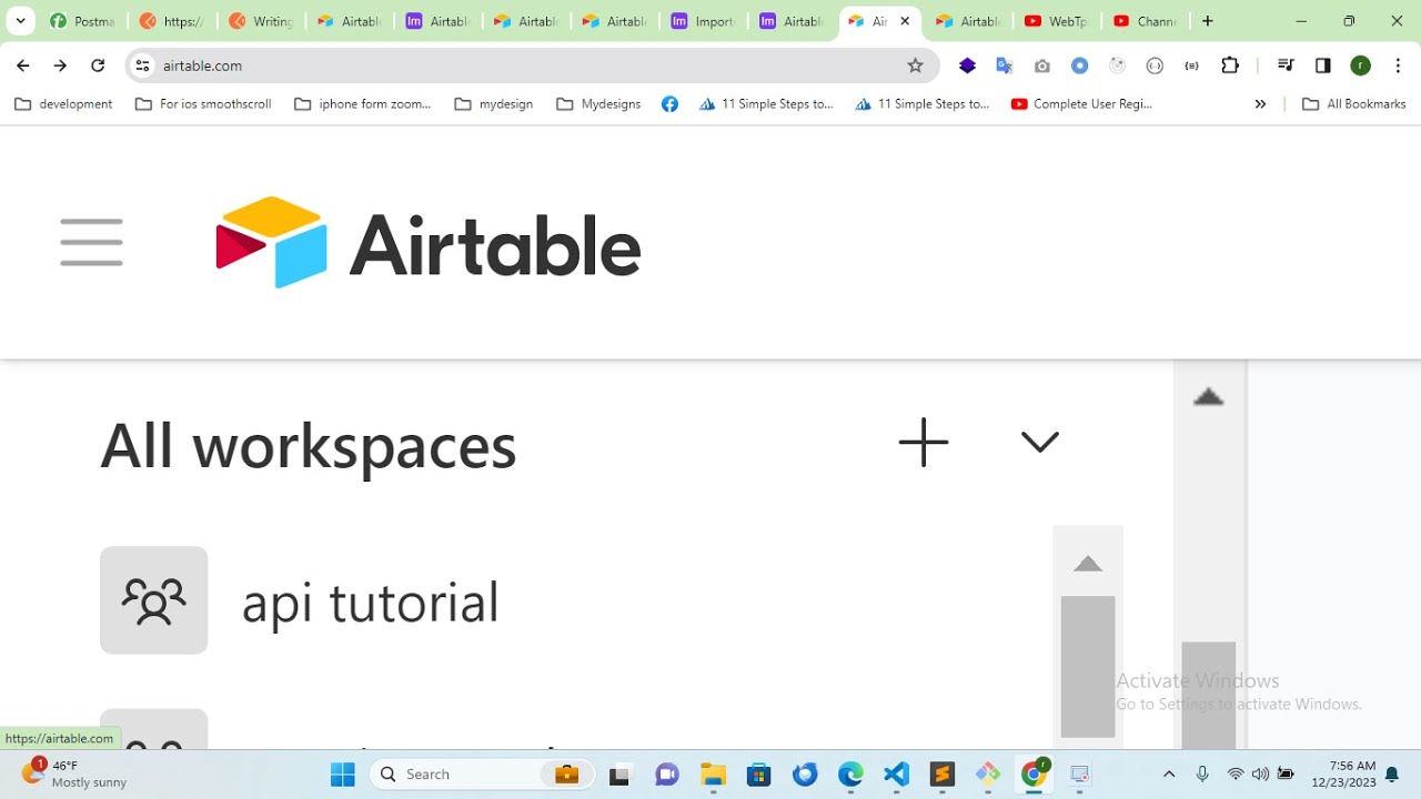Airtable Api implementation on Postman