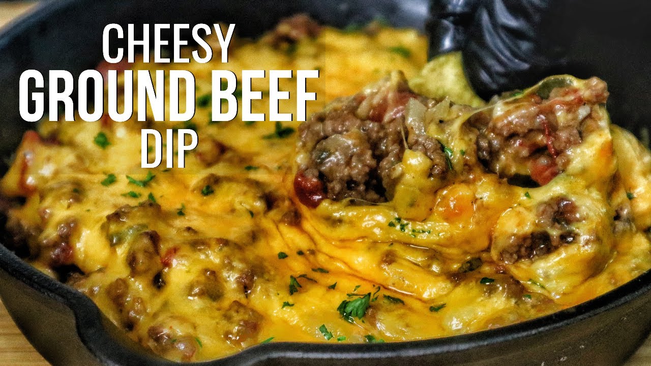 The Ultimate Game Day Cheesy Ground Beef Dip