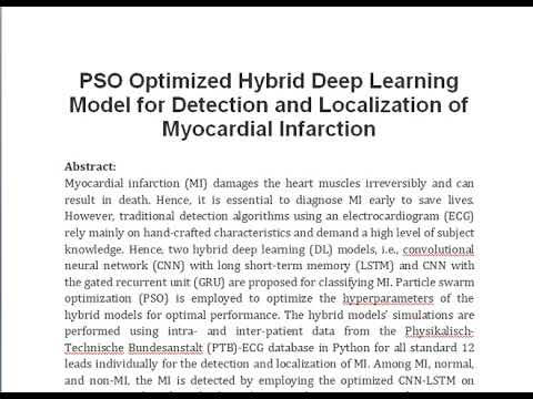 PSO Optimized Hybrid Deep Learning Model for Detection and Localization of Myocardial Infarction