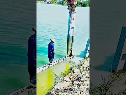 Rapidly construct a riverbank revetment using concrete sheet piles