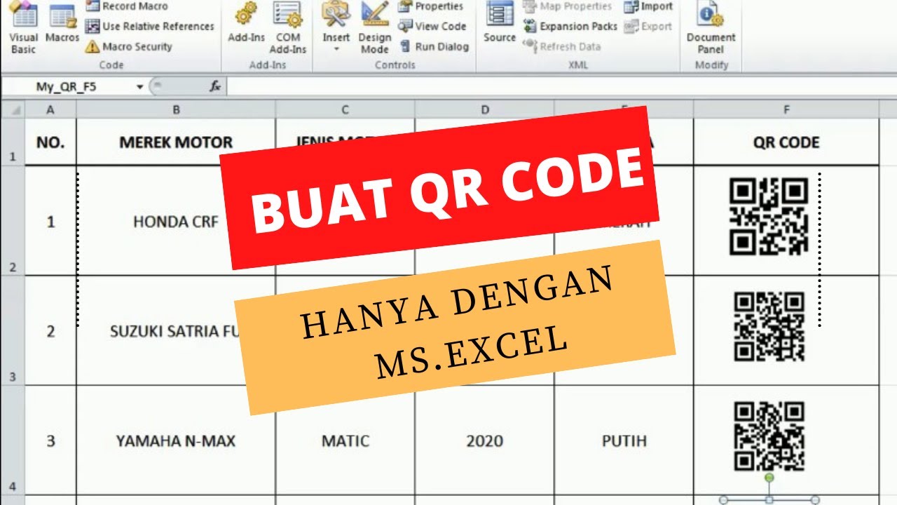 CARA MEMBUAT QR CODE MENGGUNAKAN EXCEL