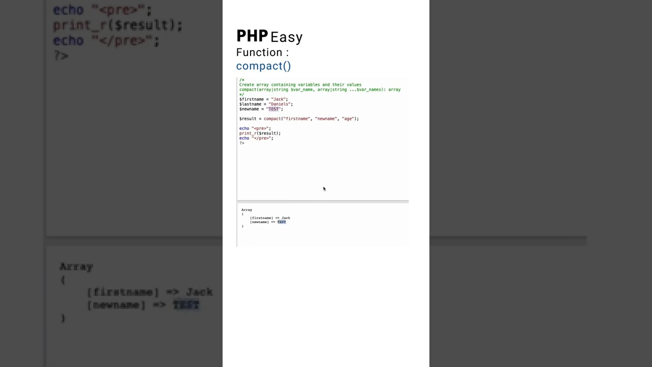 compact php function