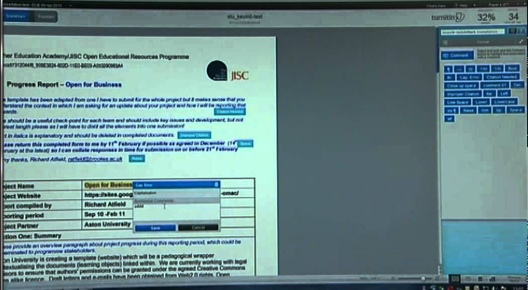 Assessment feedback using GradeMark