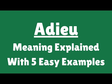 Adieu Meaning in English With 5 Example Sentences, Adieu Meaning in English