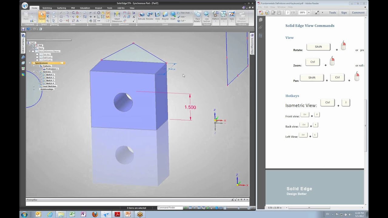 Intro to Solid Edge Online Training Lesson 1