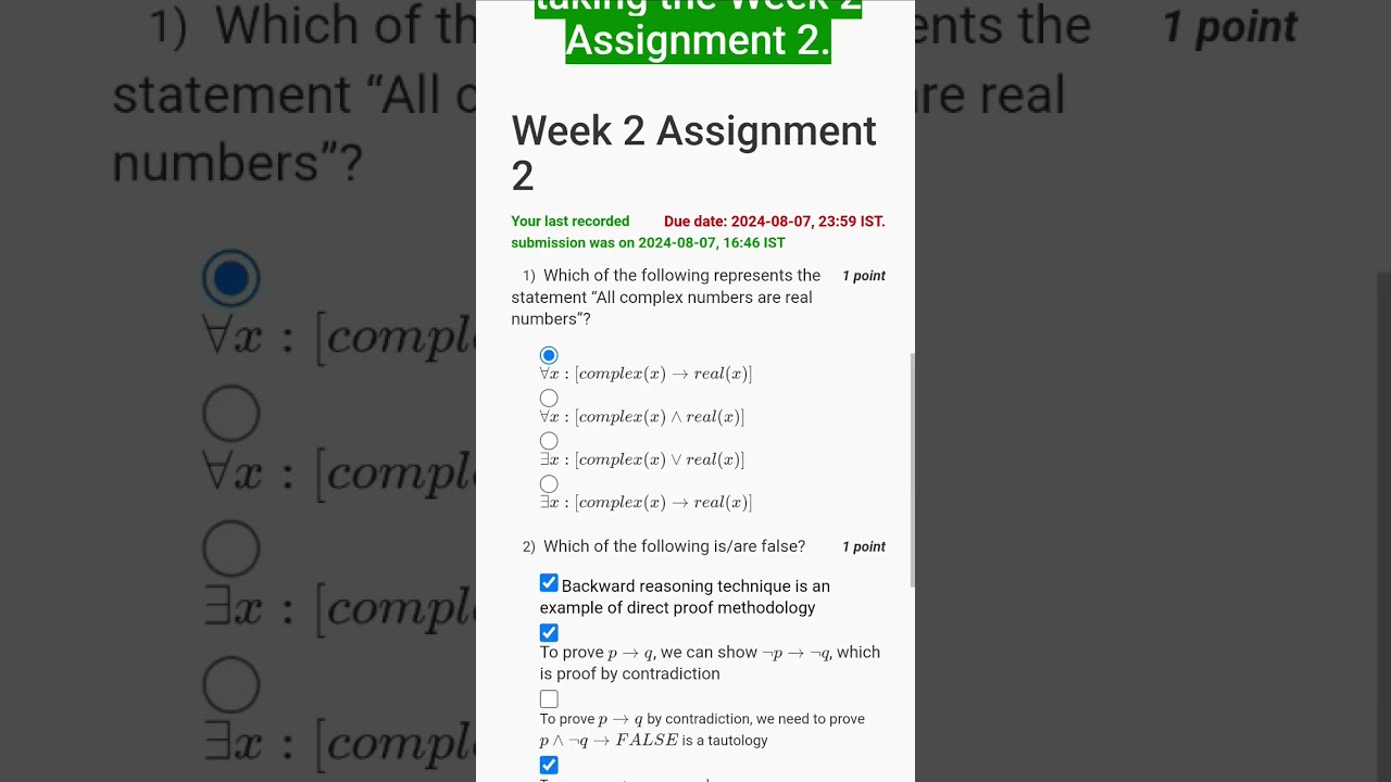 NPTEL Course, Discrete Mathematics, Assignment 02 Answers, July 2024