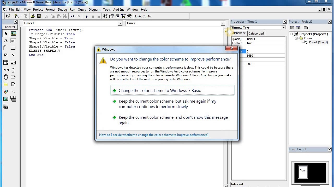 Learning Visual Basic 6 0   Road Traffic lights Animated System
