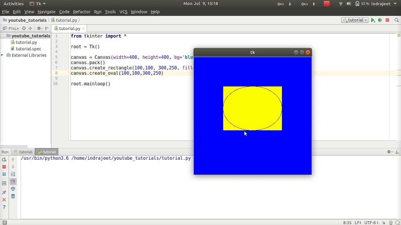 Python GUI Tutorial - 18 - Canvas - create oval | Tkinter