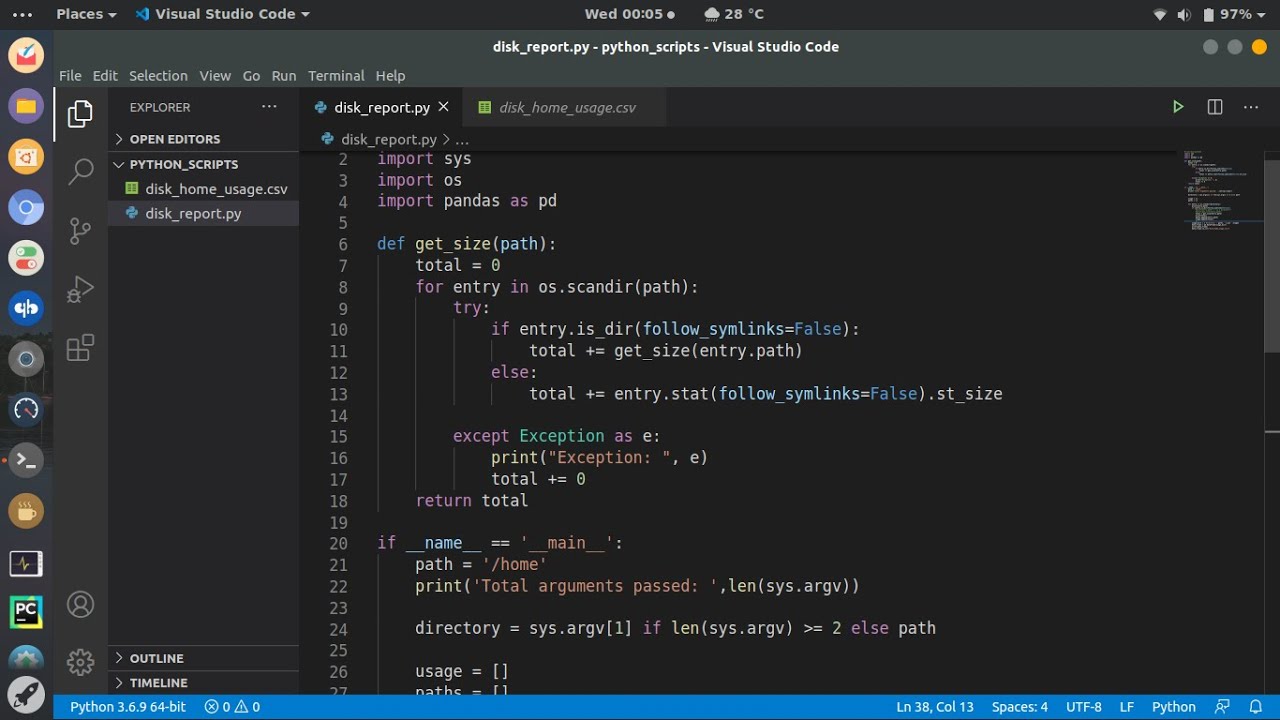 Python Linux Script to Generate a Disk Usage Report