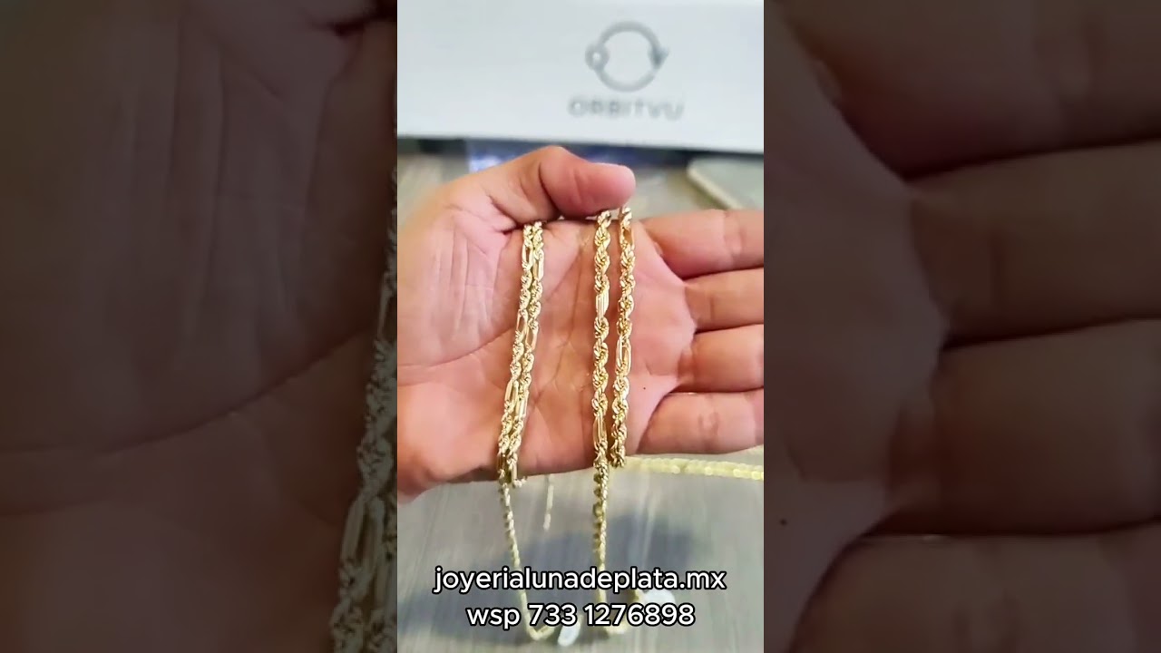 Cadena Oro Sólido 14K Modelo Torsal Figaro 3 y 4 mm x 60 cm