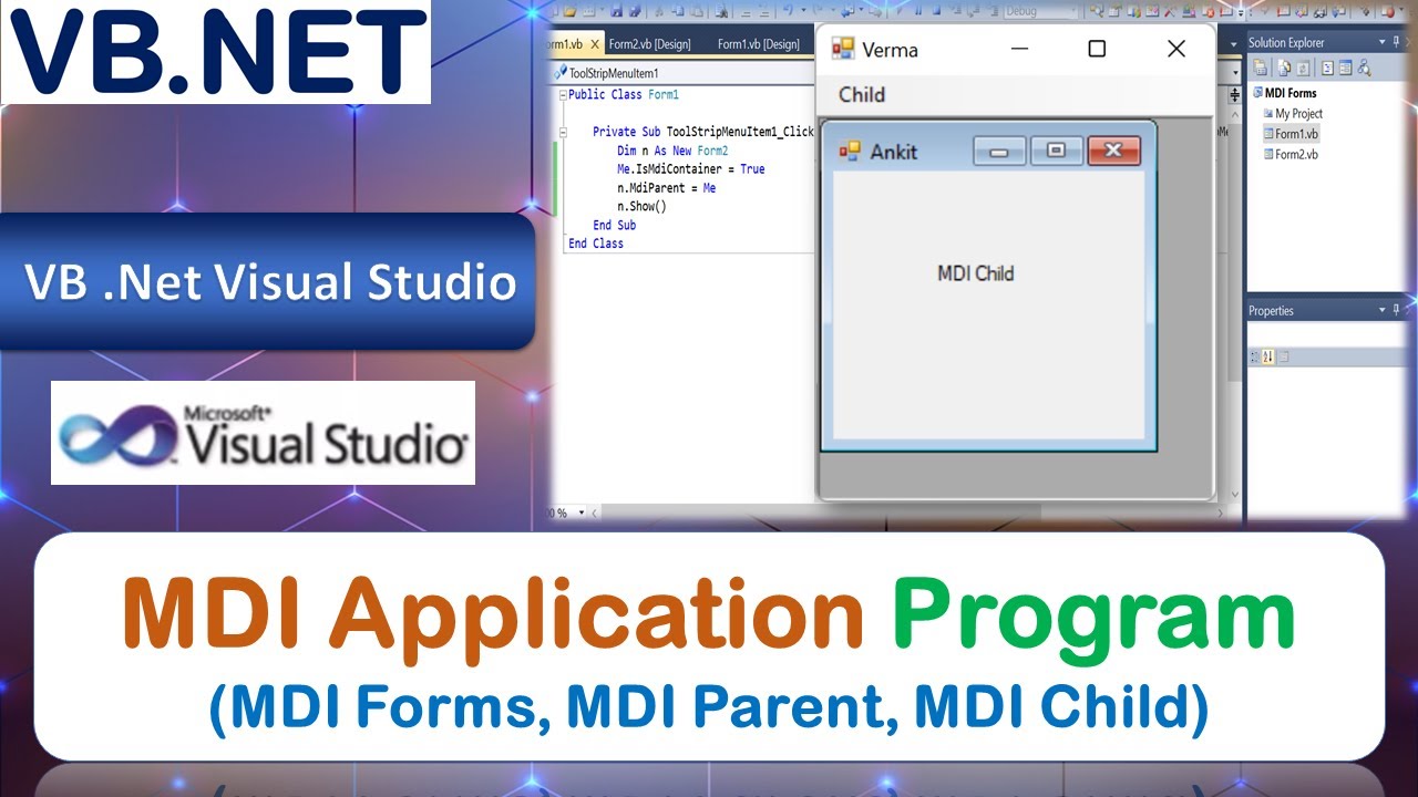 P65 | MDI Application Program | MDI Forms, MDI Parent, MDI Child | VB.NET