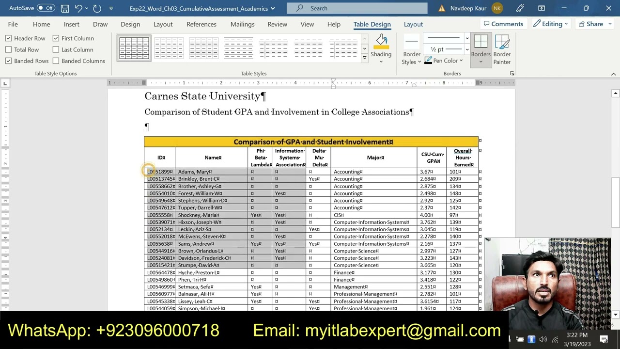 Exp22_Word_Ch03_CumulativeAssessment_Academics | Word Chapter 3 Cumulative Assessment – Academics