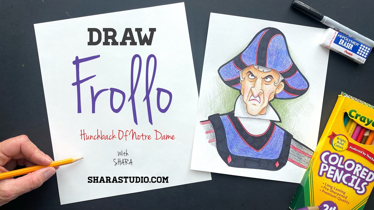 How to draw Frollo from hunchback of Notre Dame￼