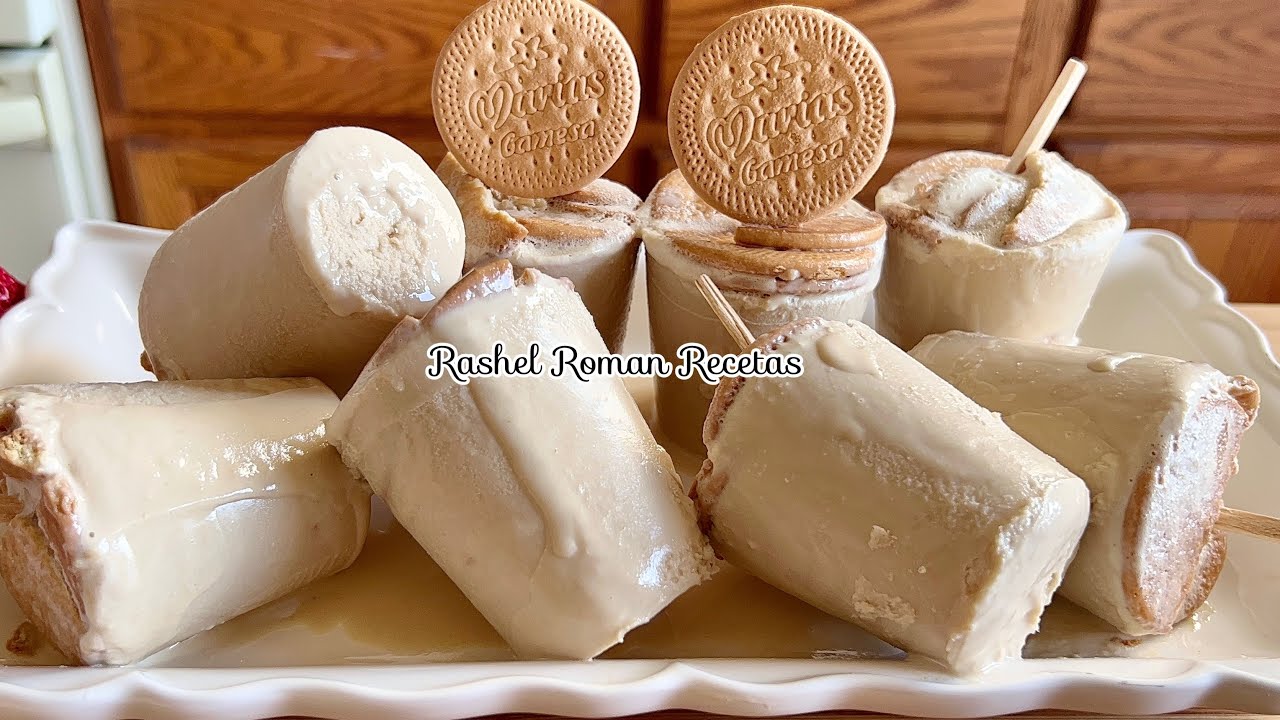 Paletas heladas cremosas desde  casa con galletas Marias 😋