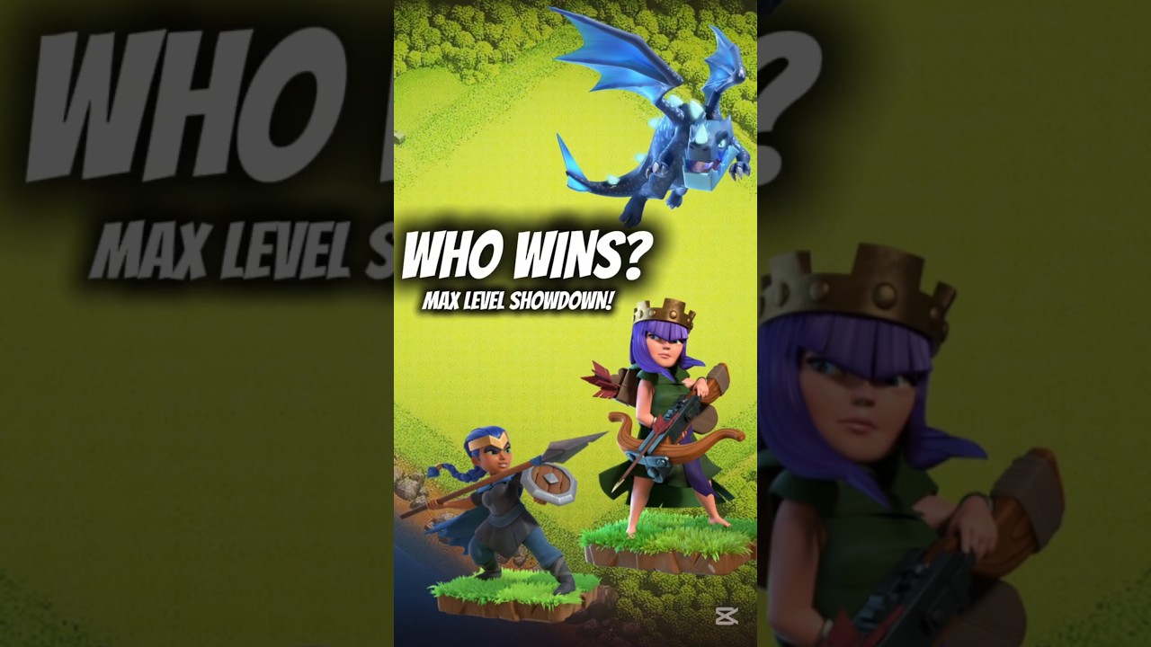 MAX Electro Dragon vs MAX Archer Queen & Royal Champion! Who Wins? 🐉⚡👑 #clashofclans