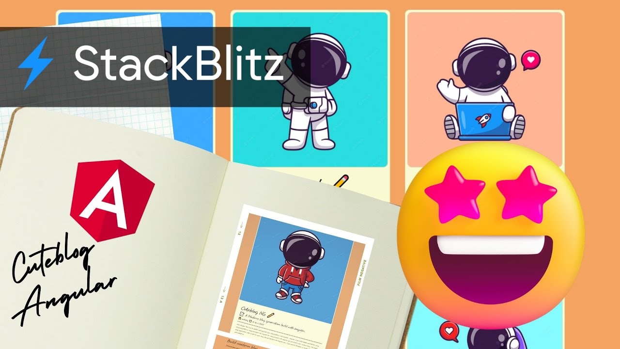 build website blog fast with cuteblog angular stackblitz free source code