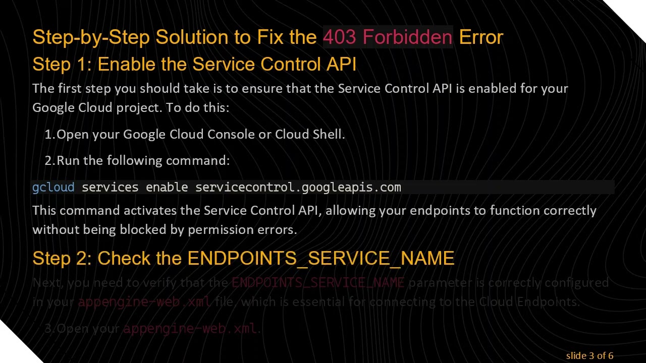 Solving the 403 Forbidden Error When Accessing Google Cloud Endpoints API on App Engine