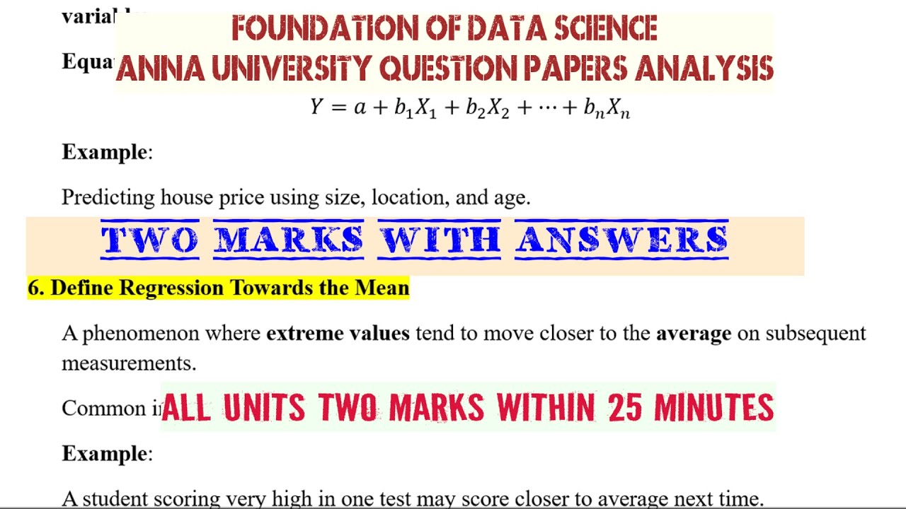 FDS TWO MARKS