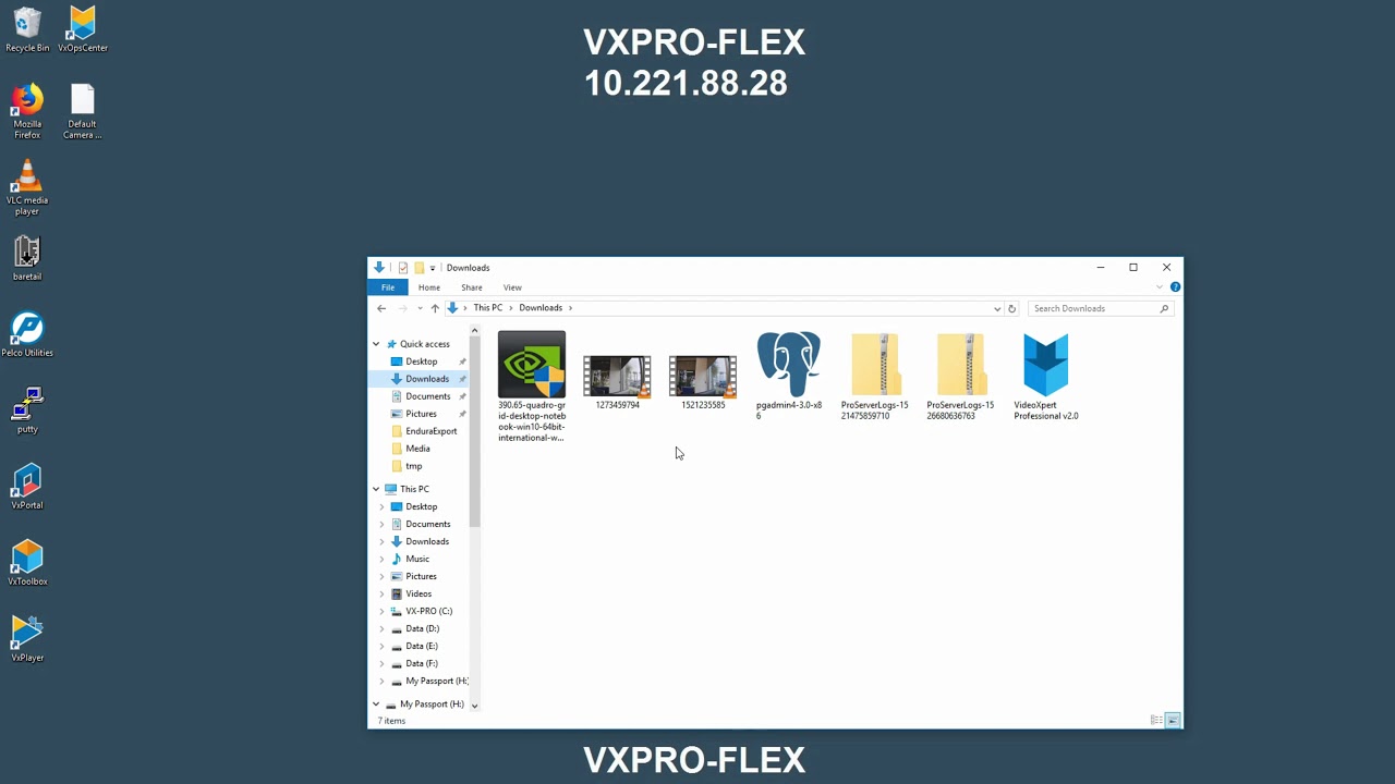 VideoXpert Professional Creating and Restoring Database