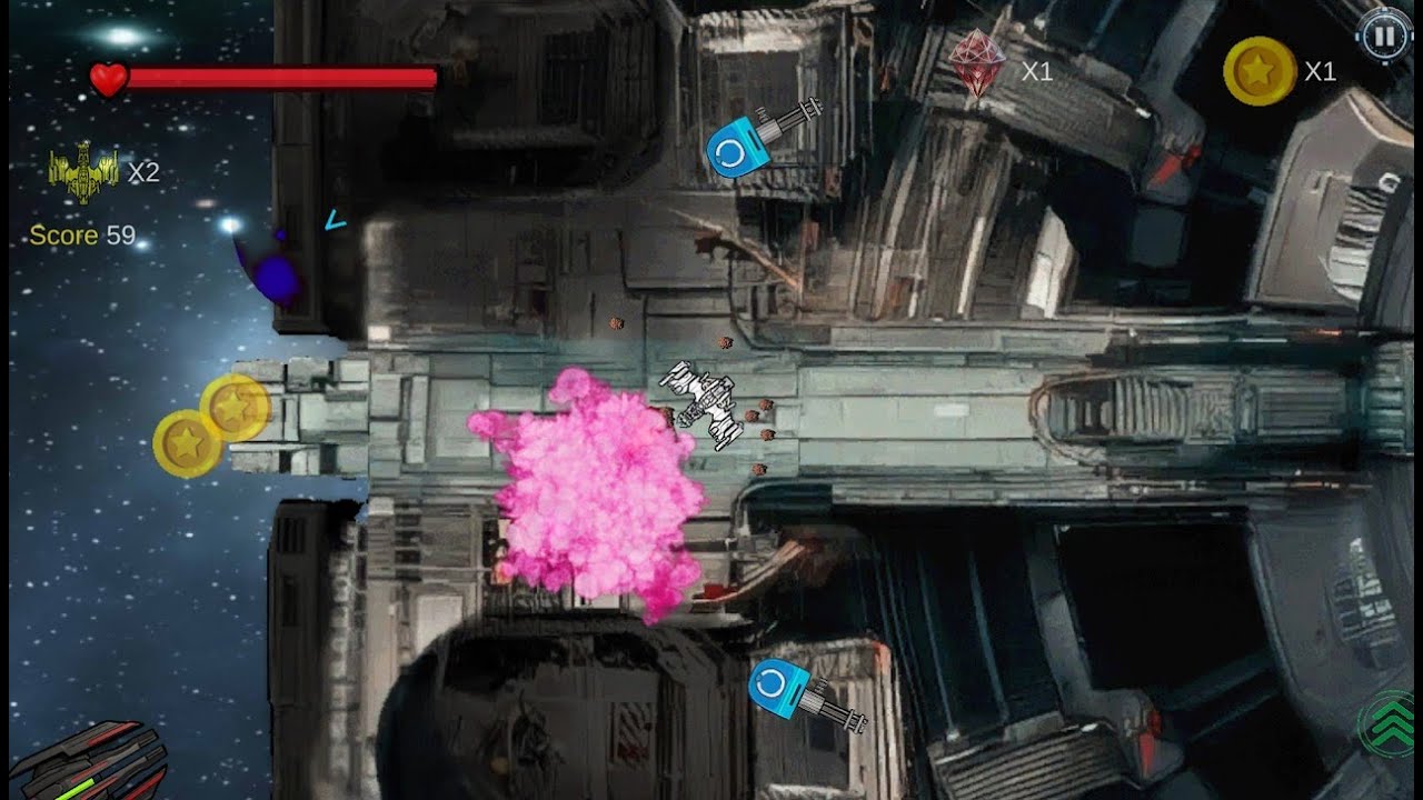 Astro Busters gameplay on Android device.