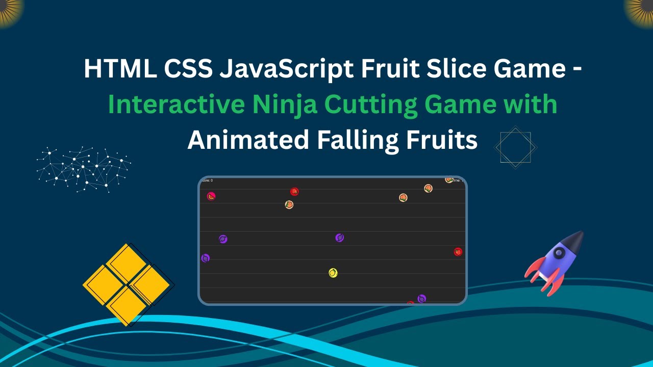 Fruit Ninja Slice Game with HTML, CSS & JavaScript | Step-by-Step Guide 🎮🍉