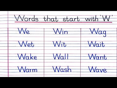 100 Words That Start With ' W '| ' W ' Letter Words|