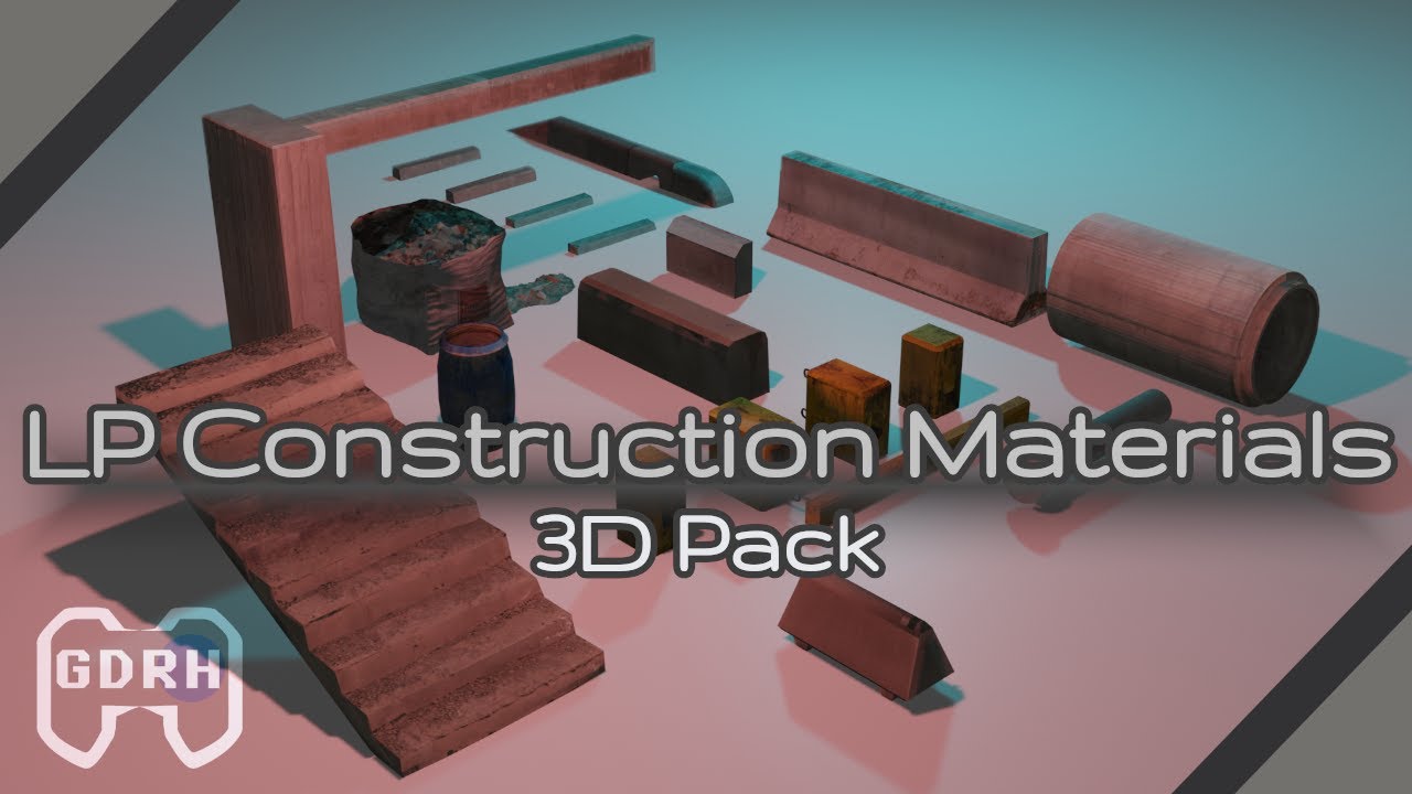 Low Poly Construction Materials 3D Pack