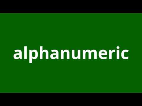 what is the meaning of alphanumeric