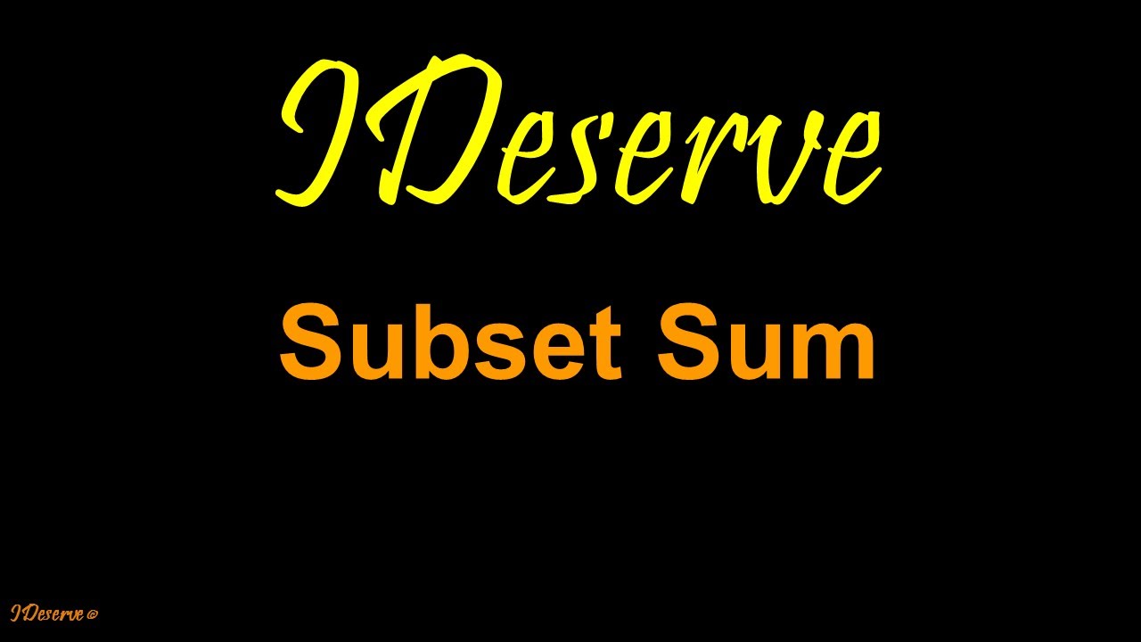 Subset Sum Problem Dynamic Programming